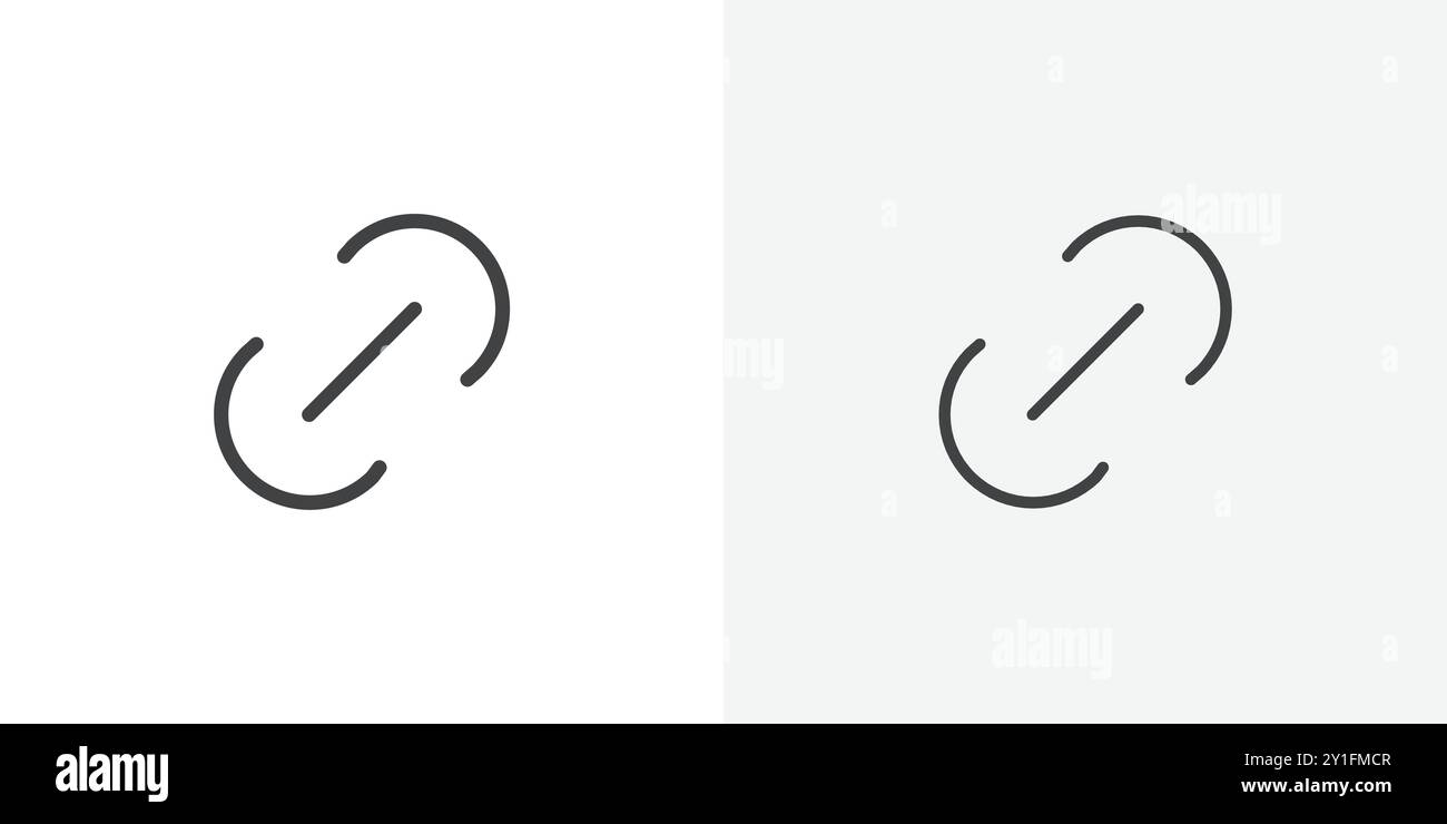 Link icon Flat outline Collection in Black and white background Stock ...