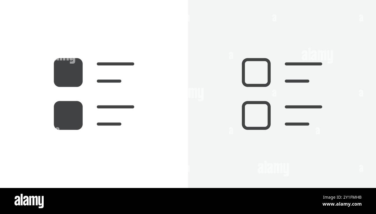 Details icon Flat outline Collection in Black and white background Stock Vector Image & Art - Alamy