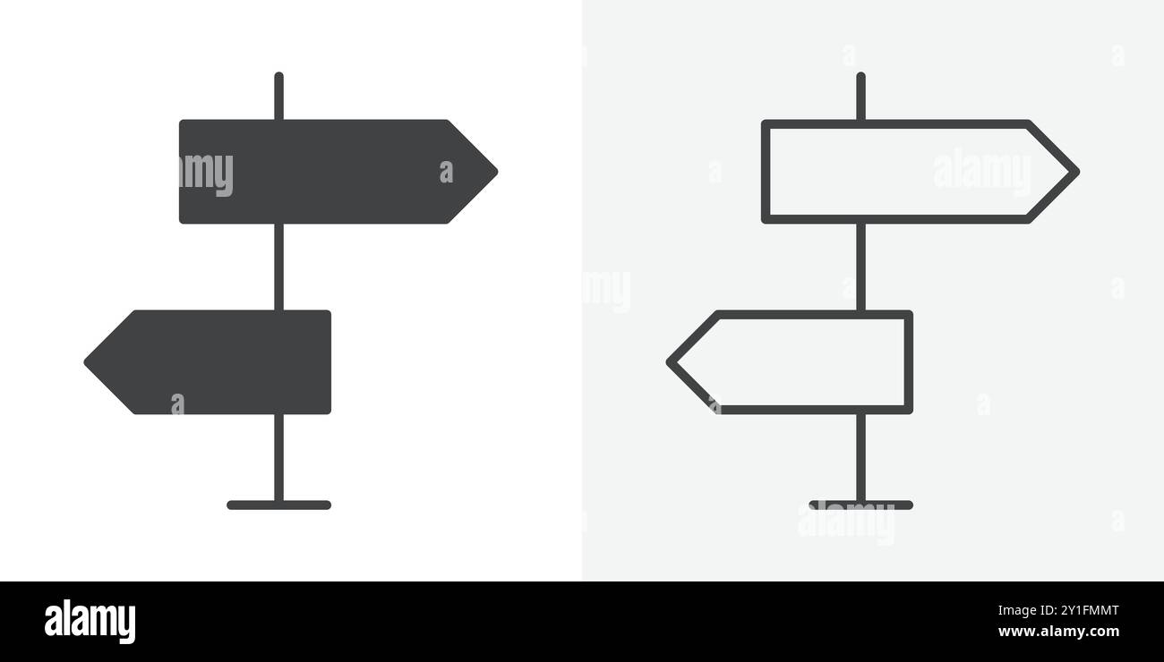 Directions icon Flat outline Collection in Black and white background ...