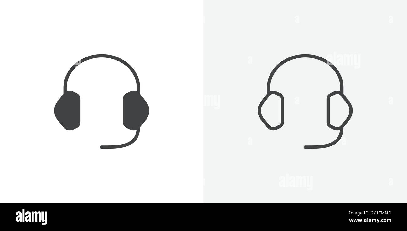 Headset microphone flat white hi-res stock photography and images - Alamy