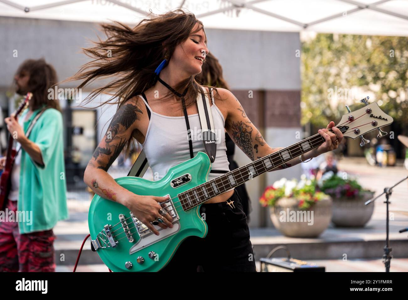 Seattle, USA. 6th Sep, 2024. Linda From Work performing in Westlake ...