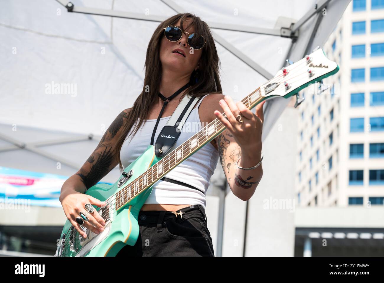Seattle, USA. 6th Sep, 2024. Linda From Work performing in Westlake ...
