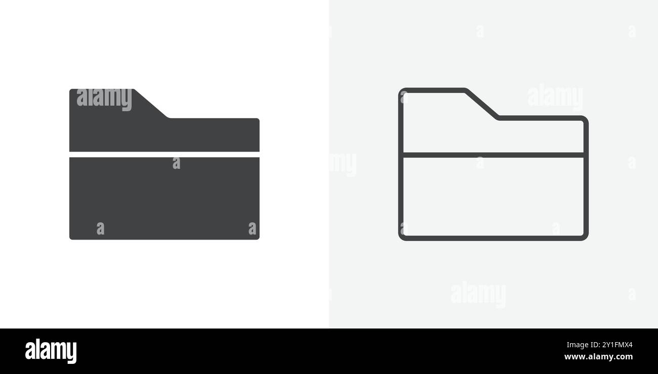 Folder icon Flat outline Collection in Black and white background Stock Vector Image & Art - Alamy