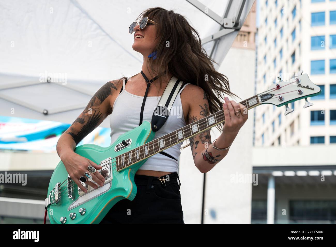 Seattle, USA. 6th Sep, 2024. Linda From Work performing in Westlake ...