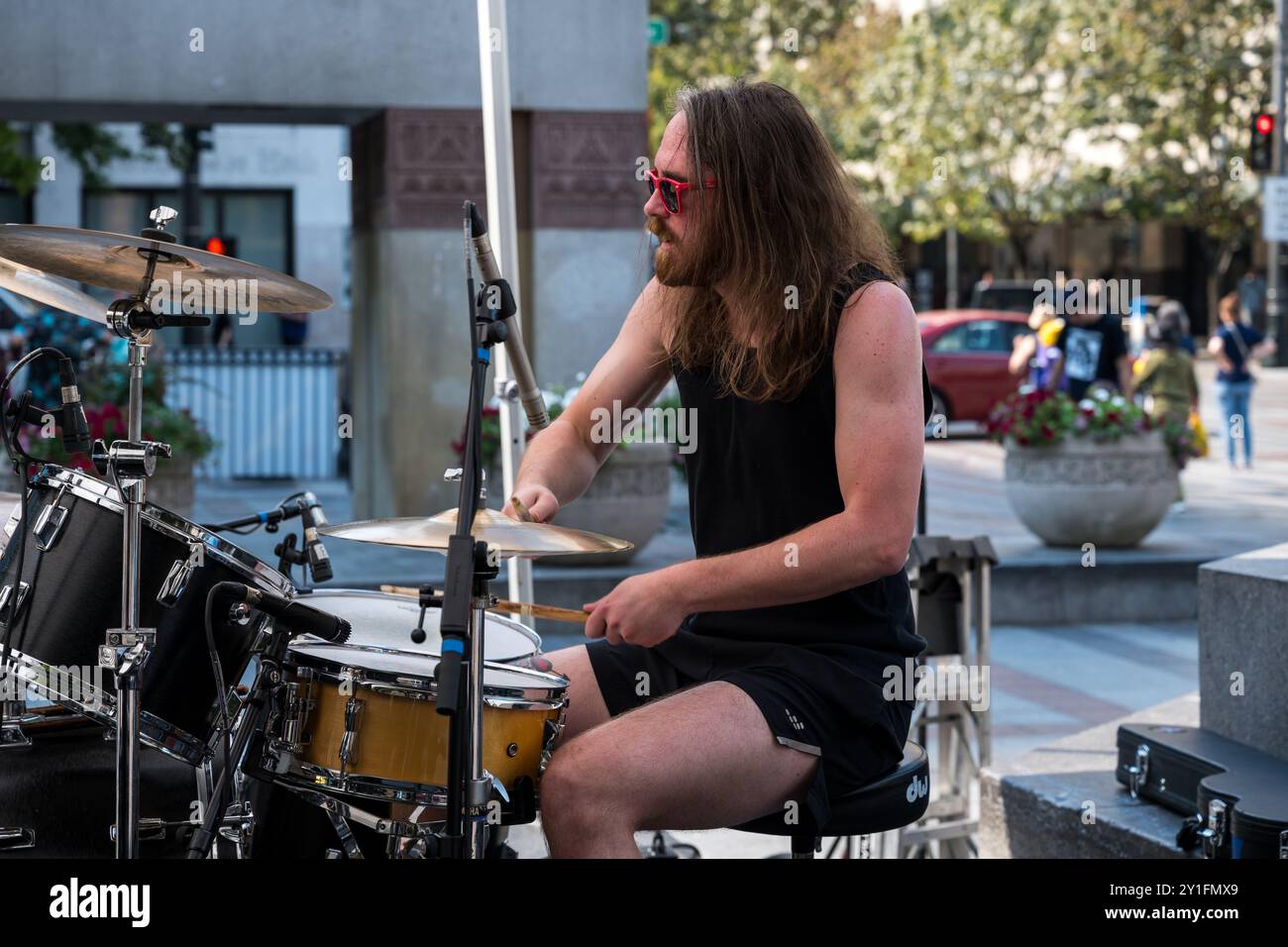 Seattle, USA. 6th Sep, 2024. Linda From Work performing in Westlake ...