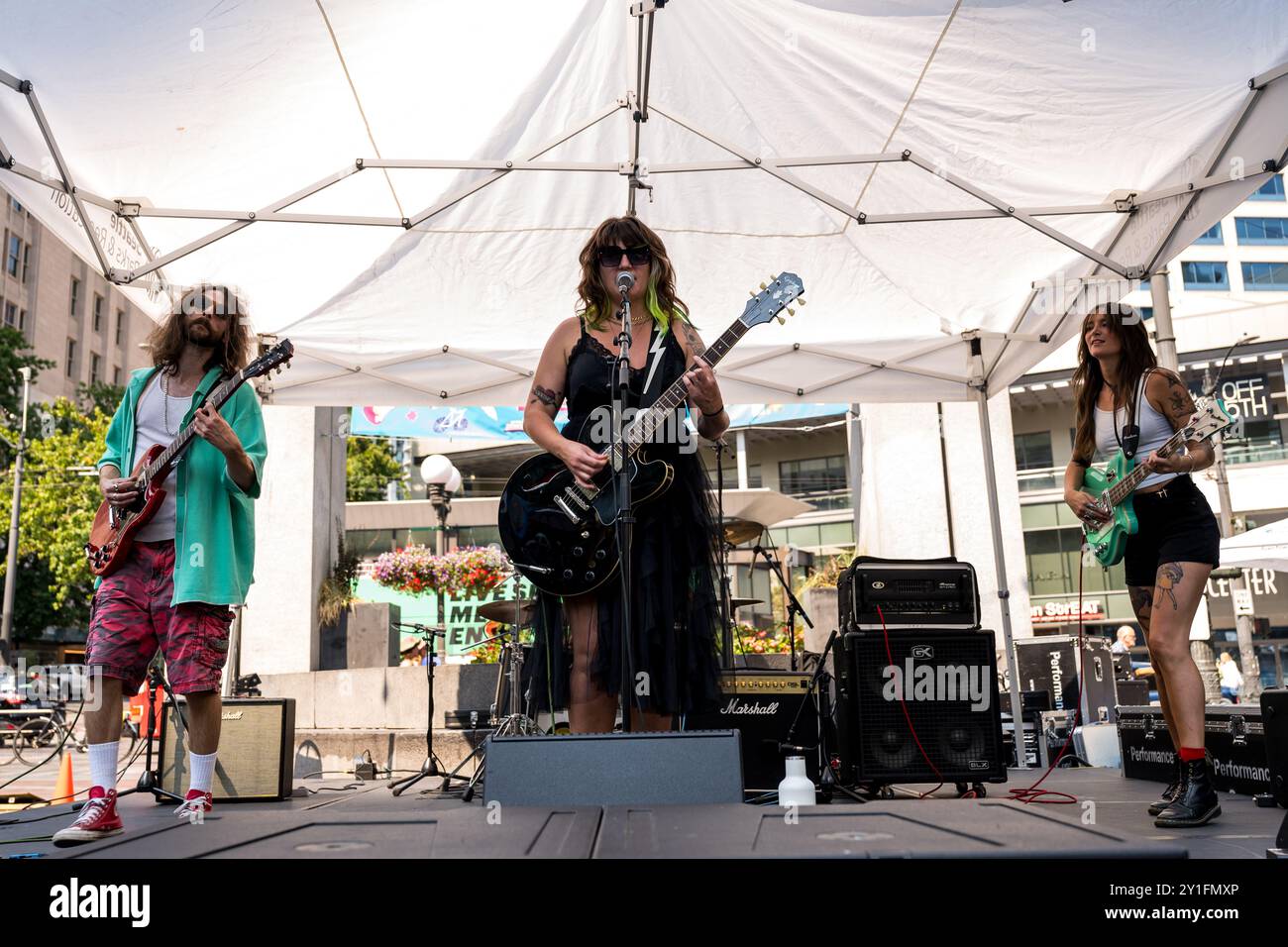 Seattle, USA. 6th Sep, 2024. Linda From Work performing in Westlake ...