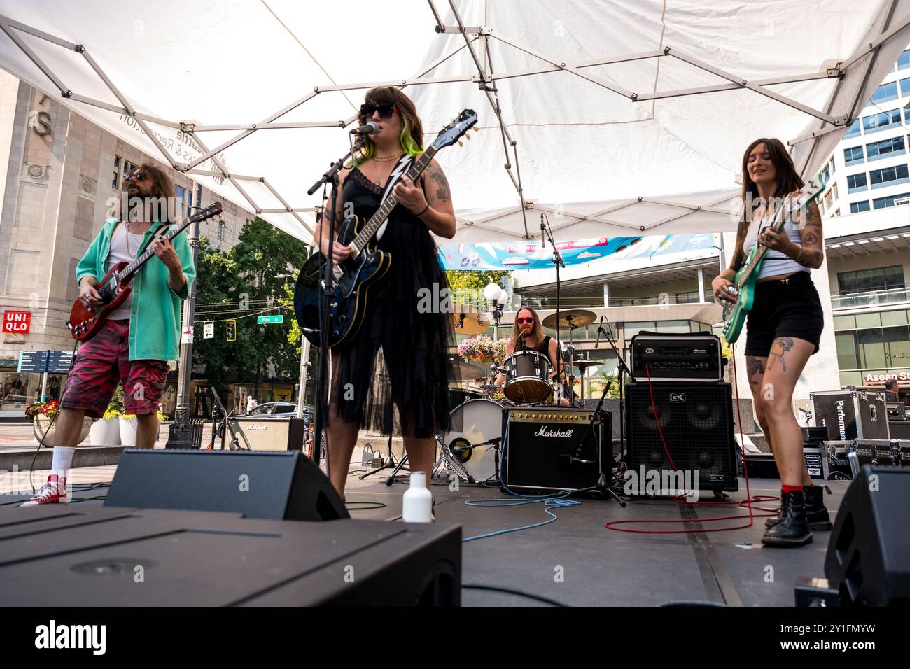 Seattle, USA. 6th Sep, 2024. Linda From Work performing in Westlake ...