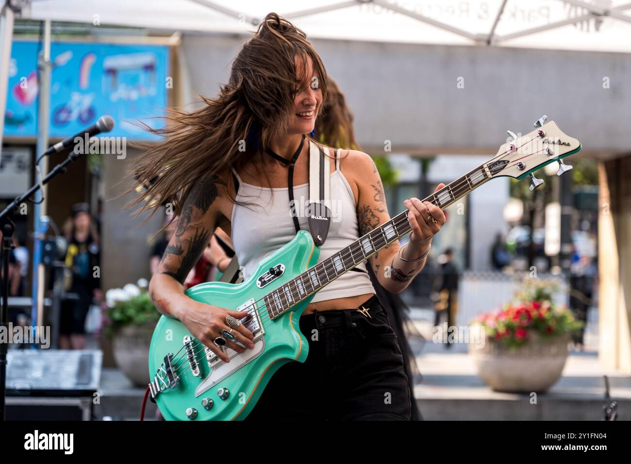 Seattle, USA. 6th Sep, 2024. Linda From Work performing in Westlake ...