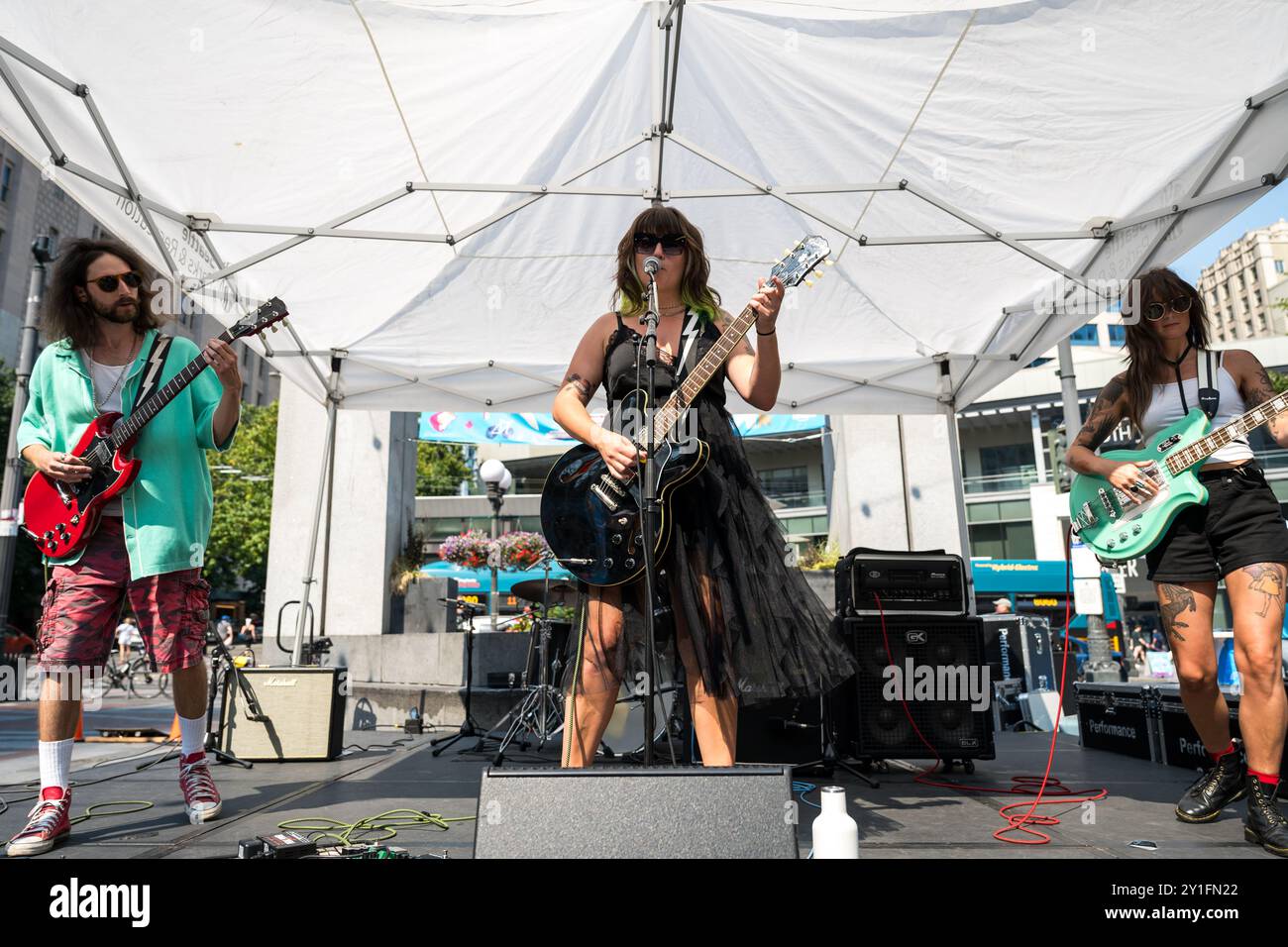 Seattle, USA. 6th Sep, 2024. Linda From Work performing in Westlake ...