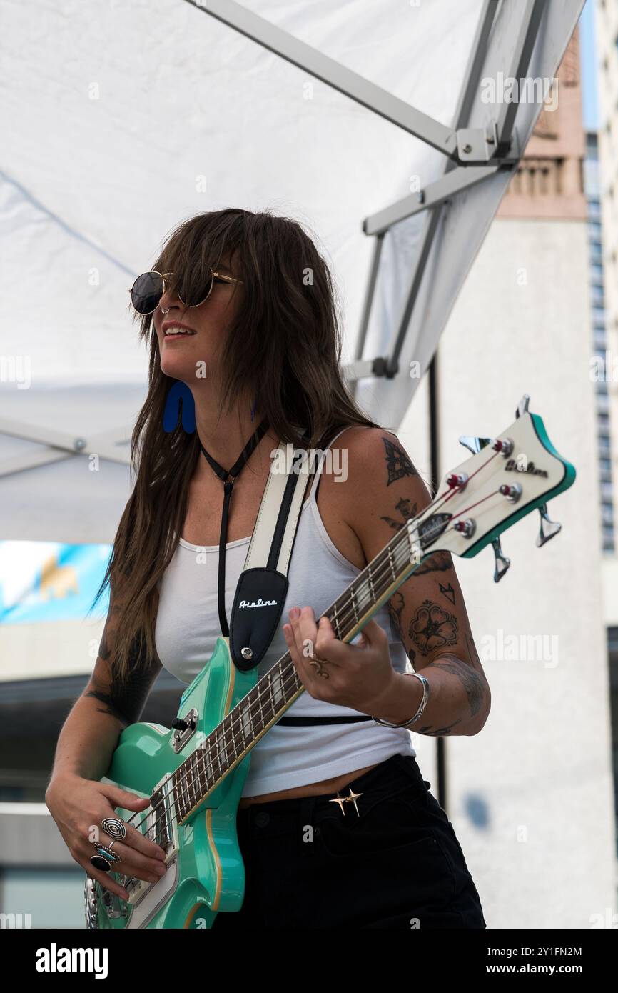 Seattle, USA. 6th Sep, 2024. Linda From Work performing in Westlake ...