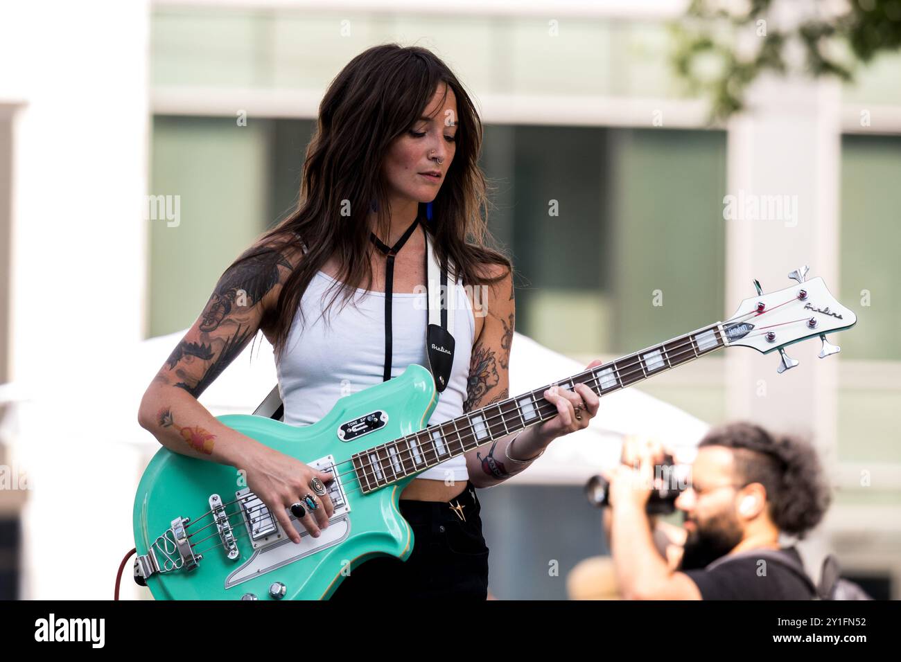 Seattle, USA. 6th Sep, 2024. Linda From Work performing in Westlake ...