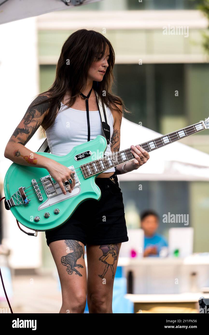 Seattle, USA. 6th Sep, 2024. Linda From Work performing in Westlake ...