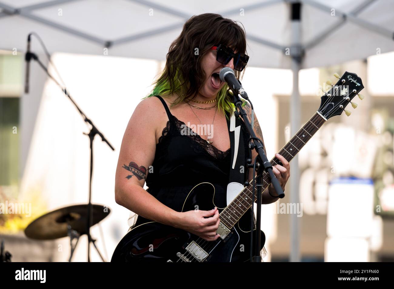 Seattle, USA. 6th Sep, 2024. Linda From Work performing in Westlake ...