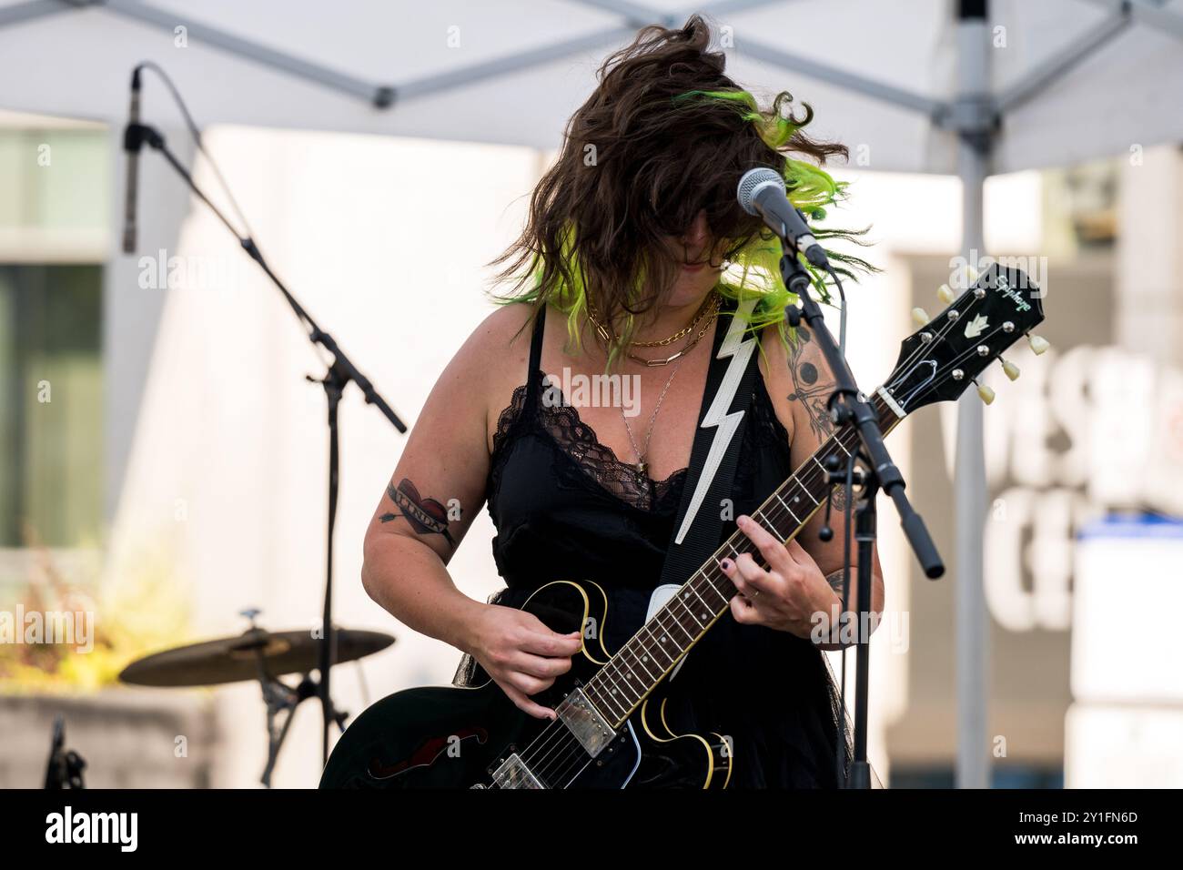 Seattle, USA. 6th Sep, 2024. Linda From Work performing in Westlake ...