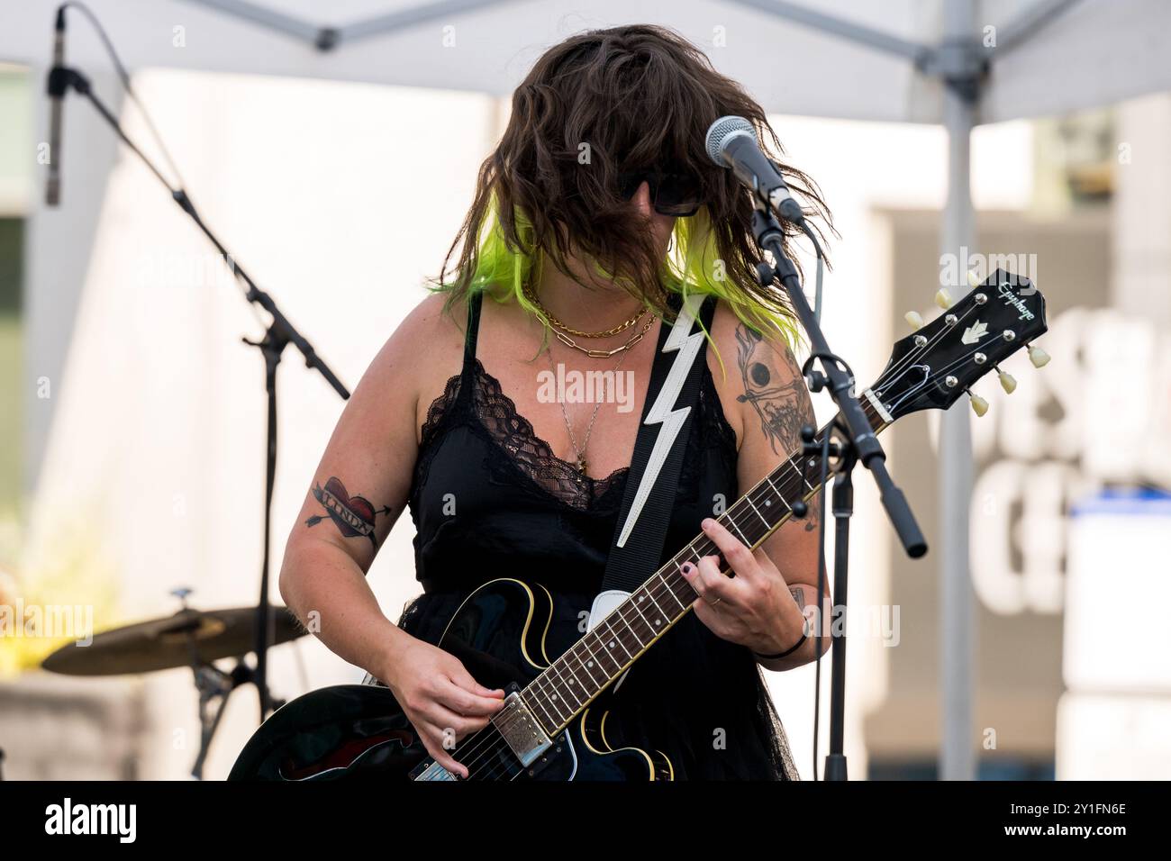 Seattle, USA. 6th Sep, 2024. Linda From Work performing in Westlake ...