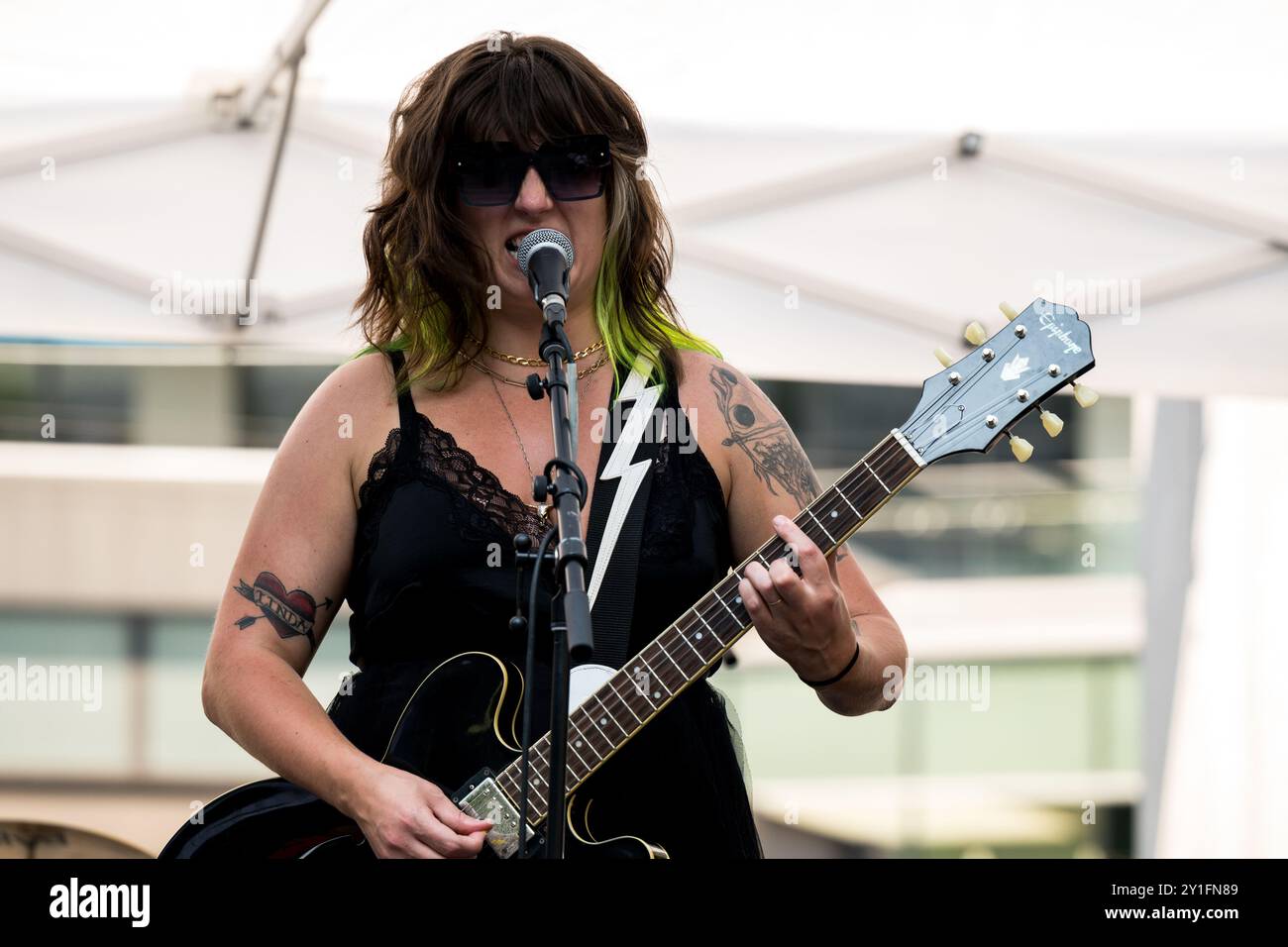 Seattle, USA. 6th Sep, 2024. Linda From Work performing in Westlake ...