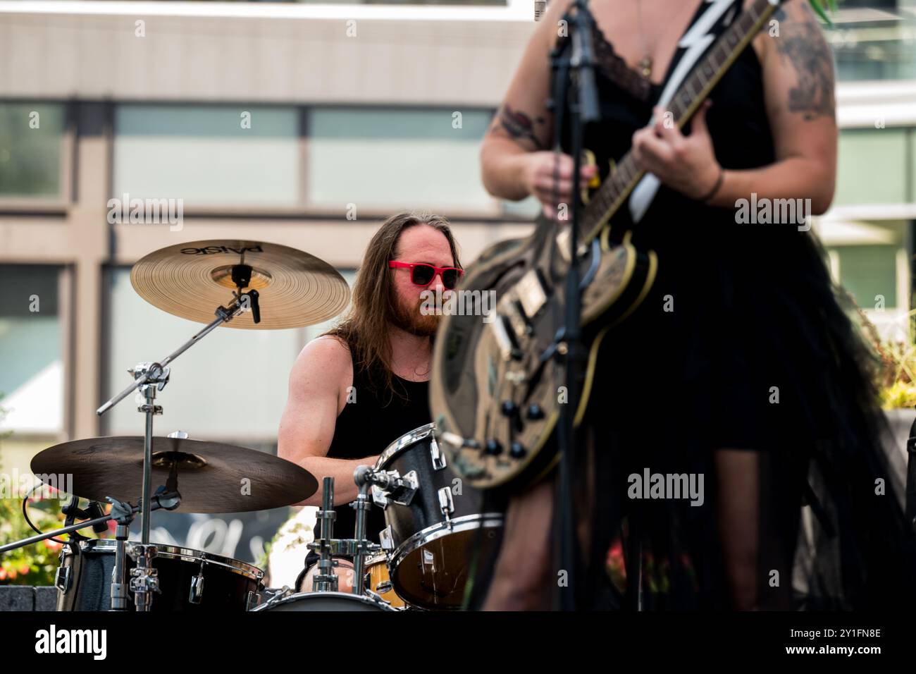 Seattle, USA. 6th Sep, 2024. Linda From Work performing in Westlake ...
