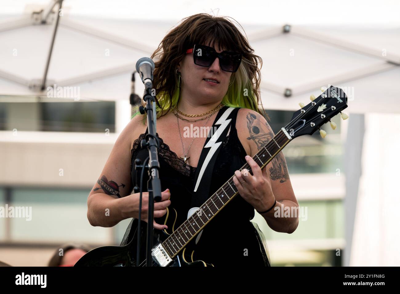 Seattle, USA. 6th Sep, 2024. Linda From Work performing in Westlake ...