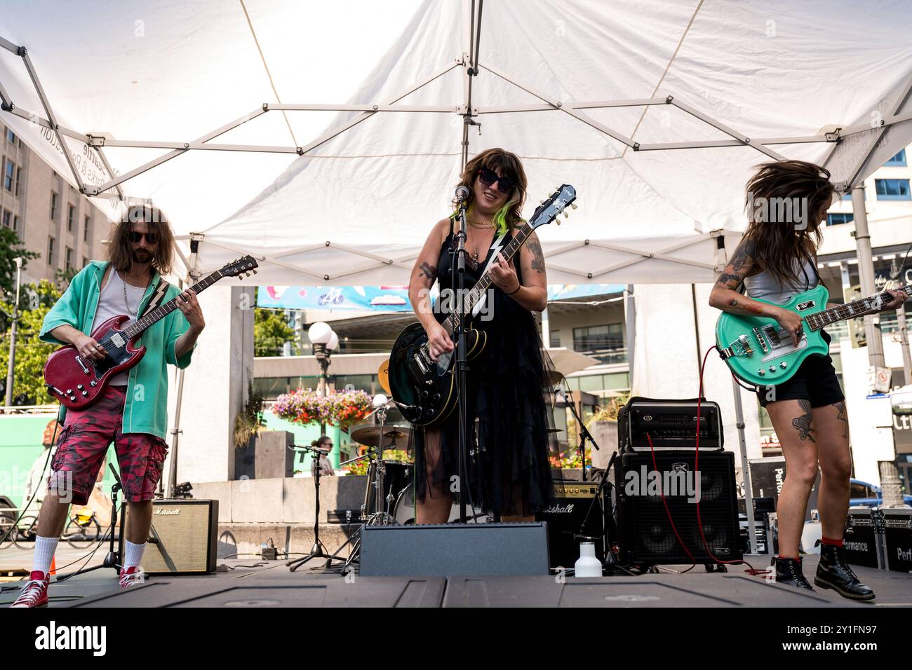 Seattle, USA. 6th Sep, 2024. Linda From Work performing in Westlake ...