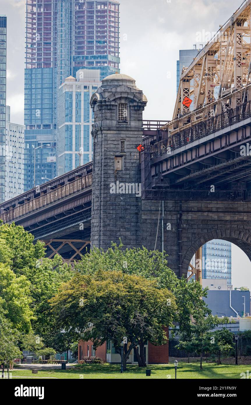 Ed Koch Queensboro Bridge, Queens anchorage pier contains a now-closed ...
