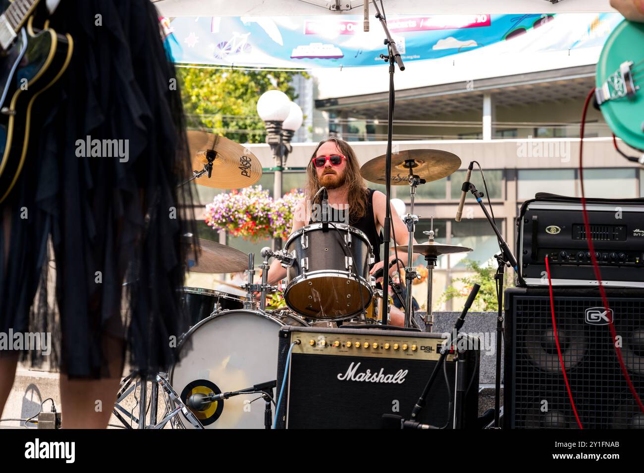 Seattle, USA. 6th Sep, 2024. Linda From Work performing in Westlake ...