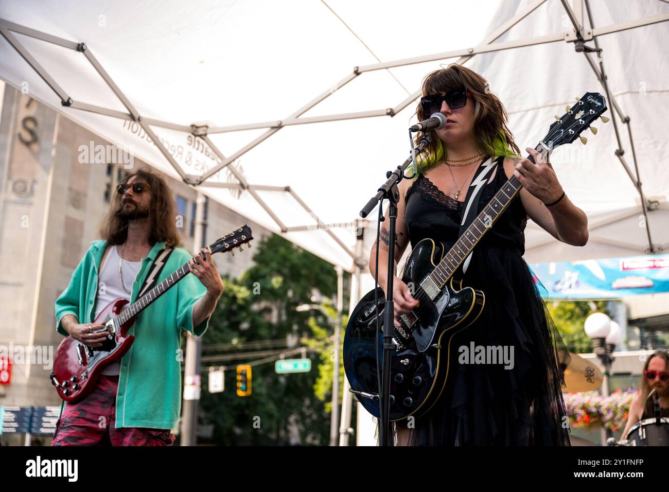 Seattle, USA. 6th Sep, 2024. Linda From Work performing in Westlake ...