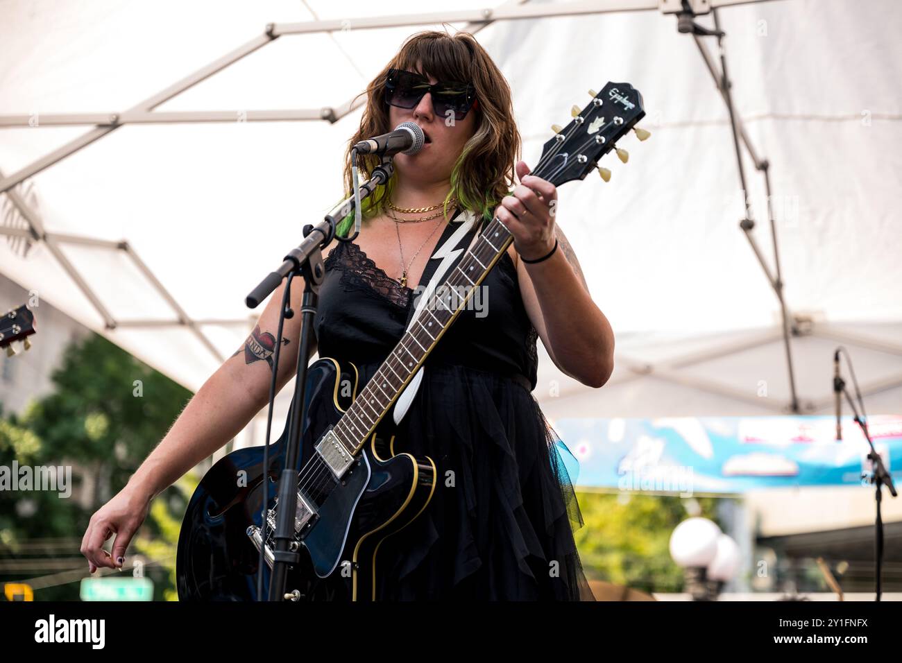 Seattle, USA. 6th Sep, 2024. Linda From Work performing in Westlake ...