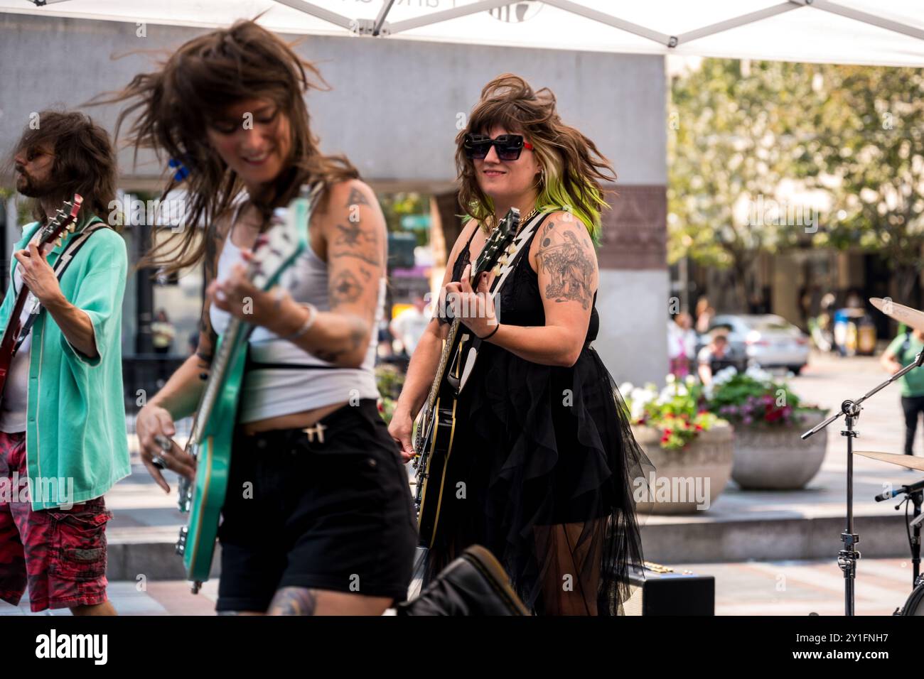 Seattle, USA. 6th Sep, 2024. Linda From Work performing in Westlake ...