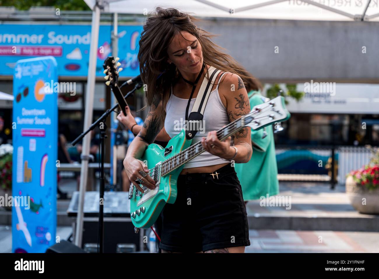 Seattle, USA. 6th Sep, 2024. Linda From Work performing in Westlake ...