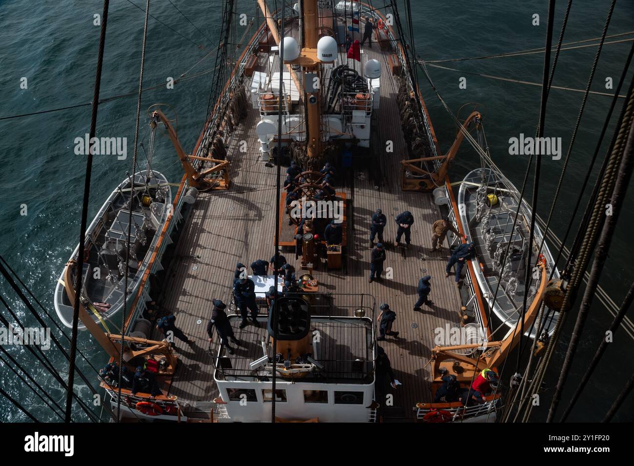 Coast Guard Cutter Eagle (WIX 327) sails underway off the coast of New ...