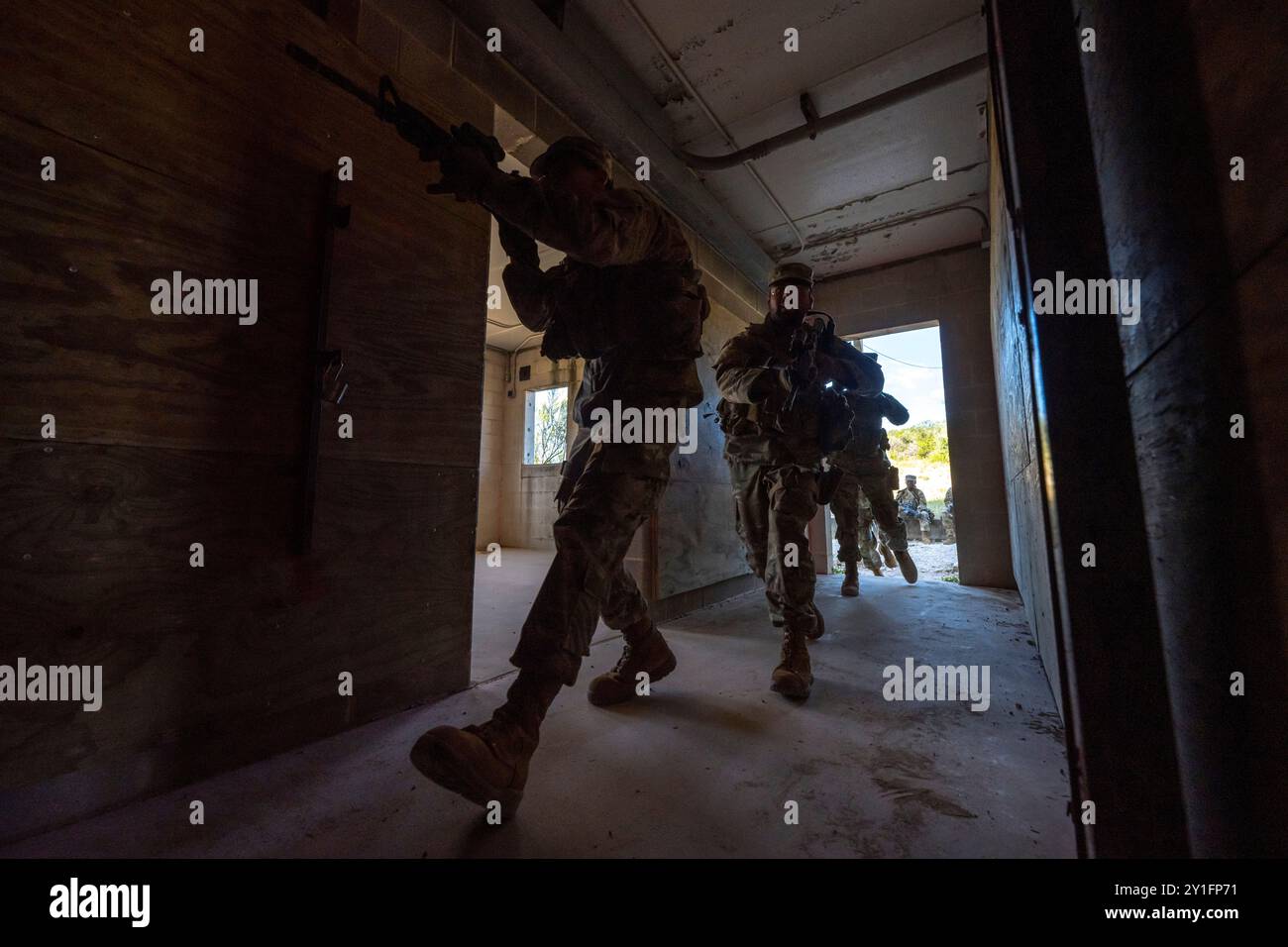 Security Forces trainees with the 343rd Training Squadron participate ...