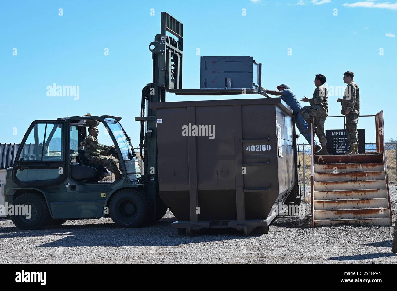 U.S. Airmen recycle metal at Davis-Monthan Air Force Base, Aug. 29 ...
