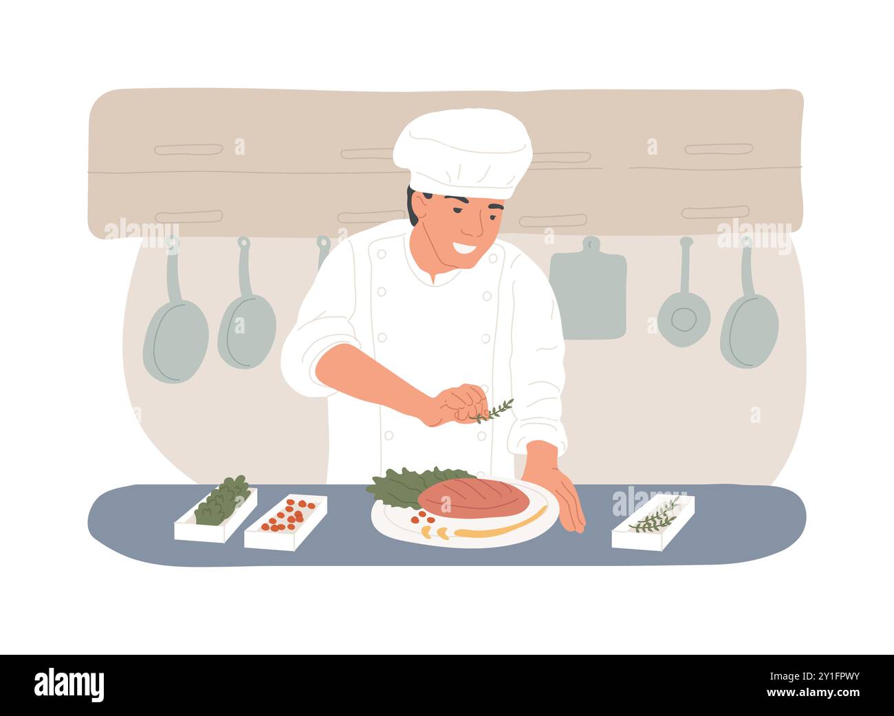 Food decoration isolated cartoon vector illustrations Stock Vector ...