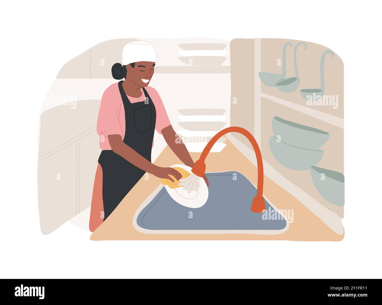 Dishwashing station isolated cartoon vector illustrations Stock Vector ...