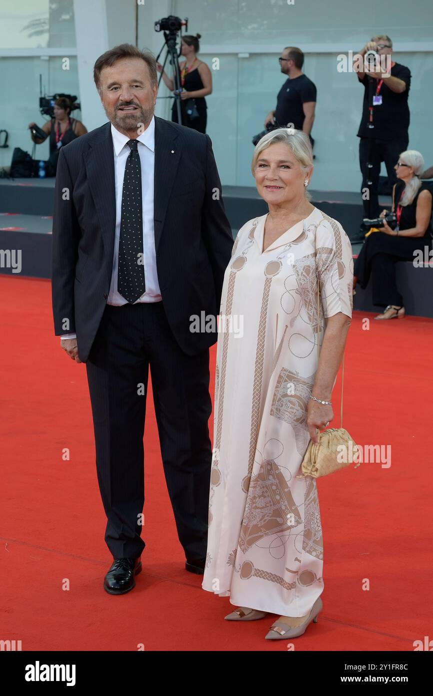 Venice Lido, Italy. 06th Sep, 2024. Silvia Verdone (l) and Christian De ...