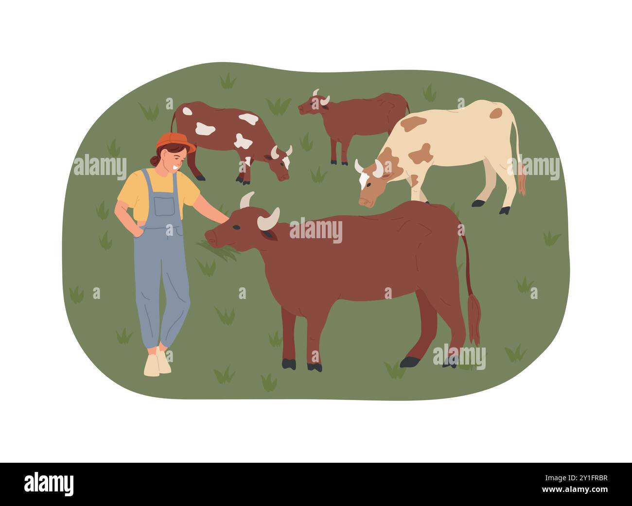 Integrating livestock and crops isolated cartoon vector illustrations ...