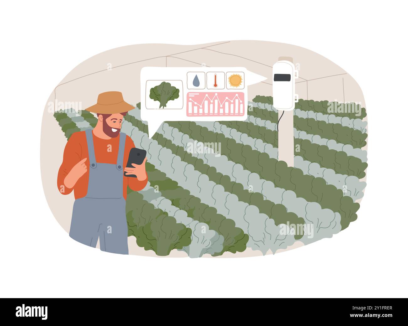 Crop monitoring isolated cartoon vector illustrations Stock Vector ...