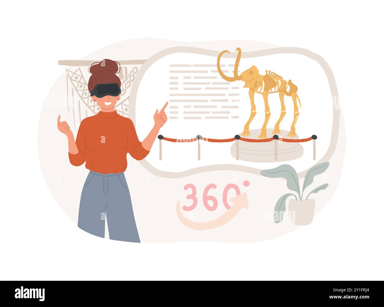 Virtual museum visit isolated cartoon vector illustrations Stock Vector ...