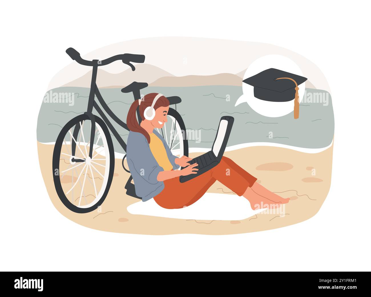 Study everywhere isolated cartoon vector illustrations Stock Vector ...