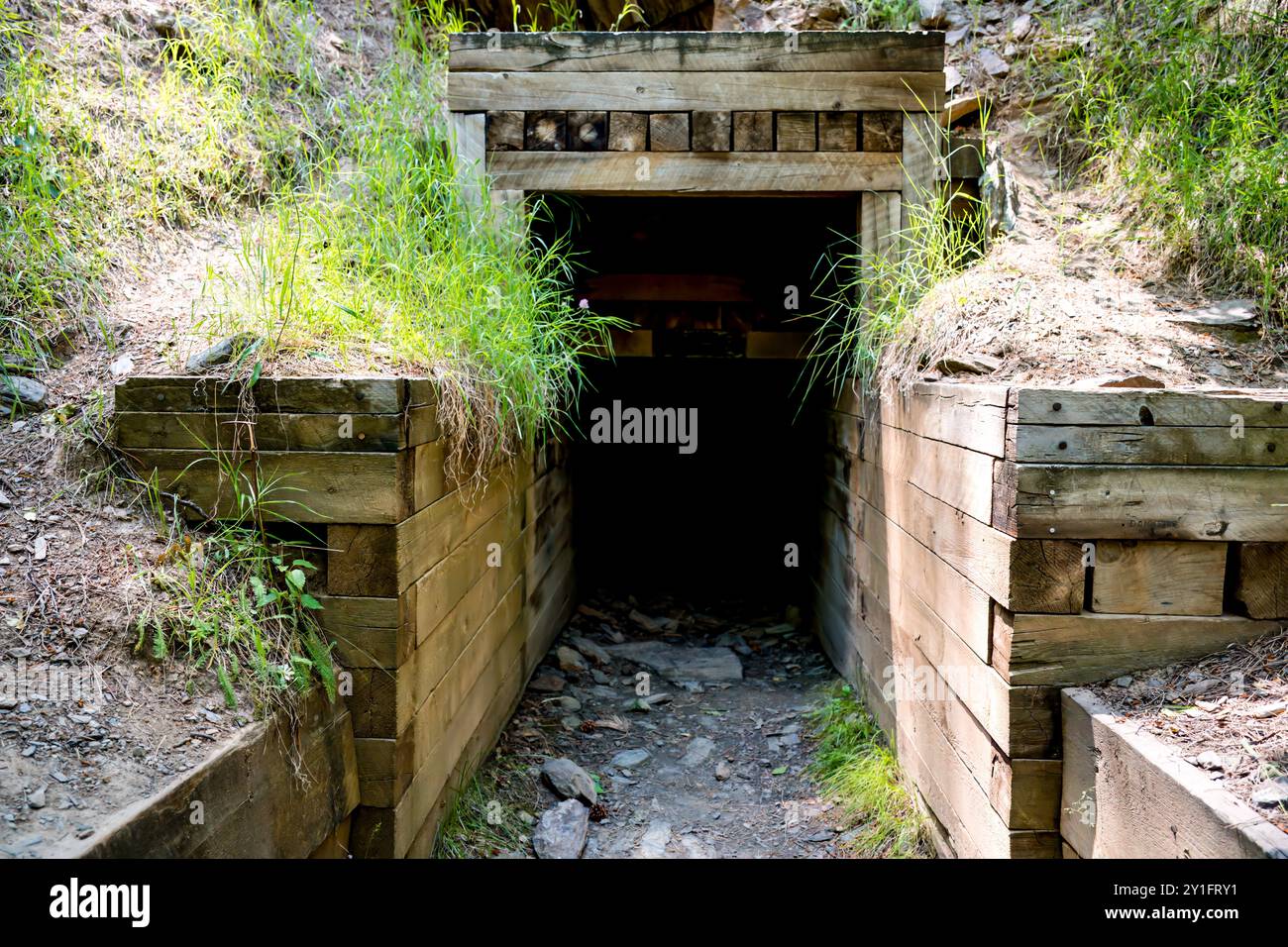 Underground tunnel on the Spring Creek Trailhead near Sheridan Lake in ...