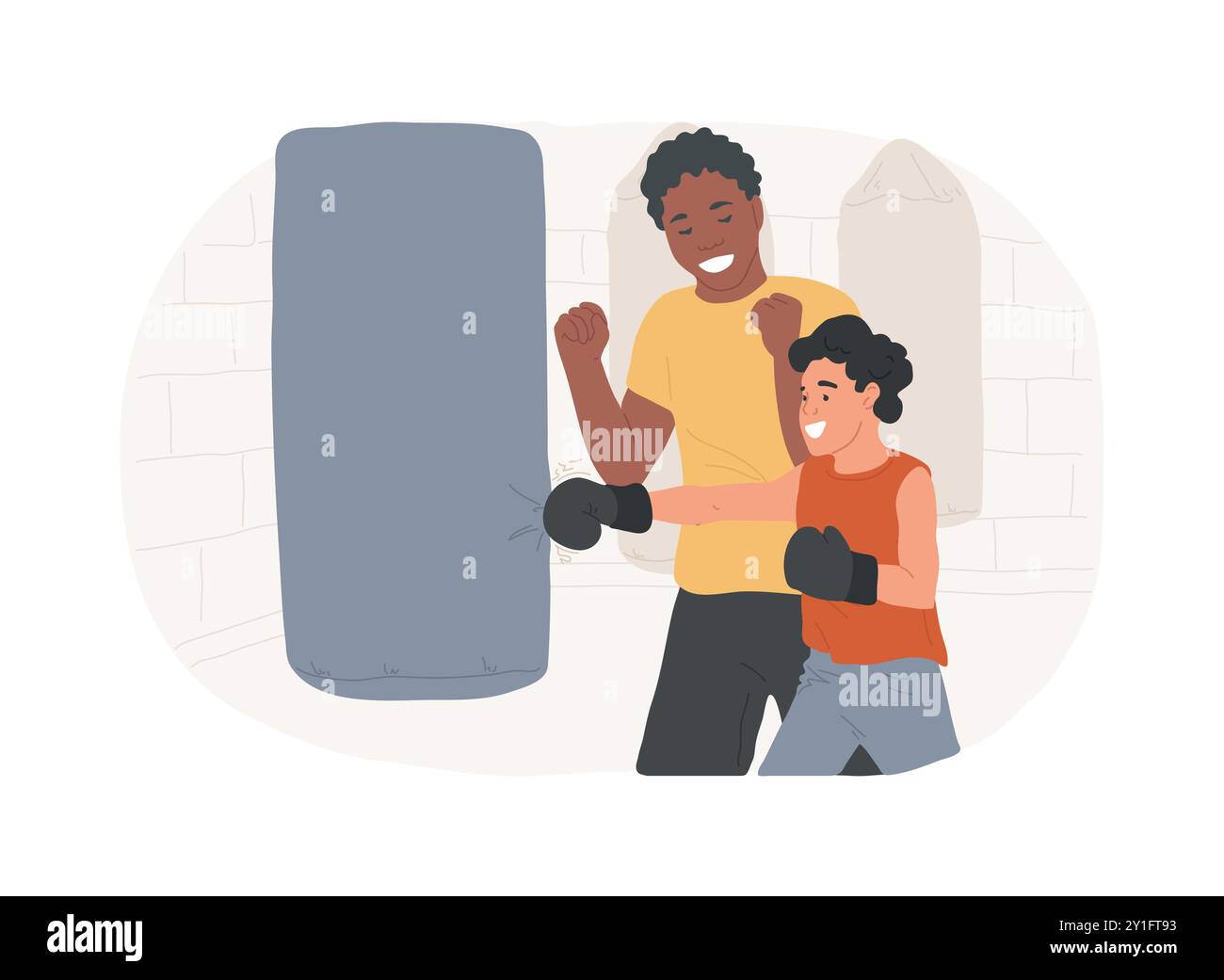 Boxing instructor isolated cartoon vector illustrations Stock Vector ...