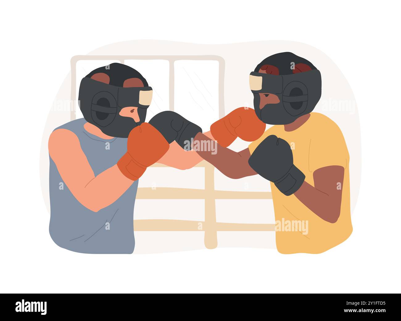 Sparring on the ring isolated cartoon vector illustrations Stock Vector ...