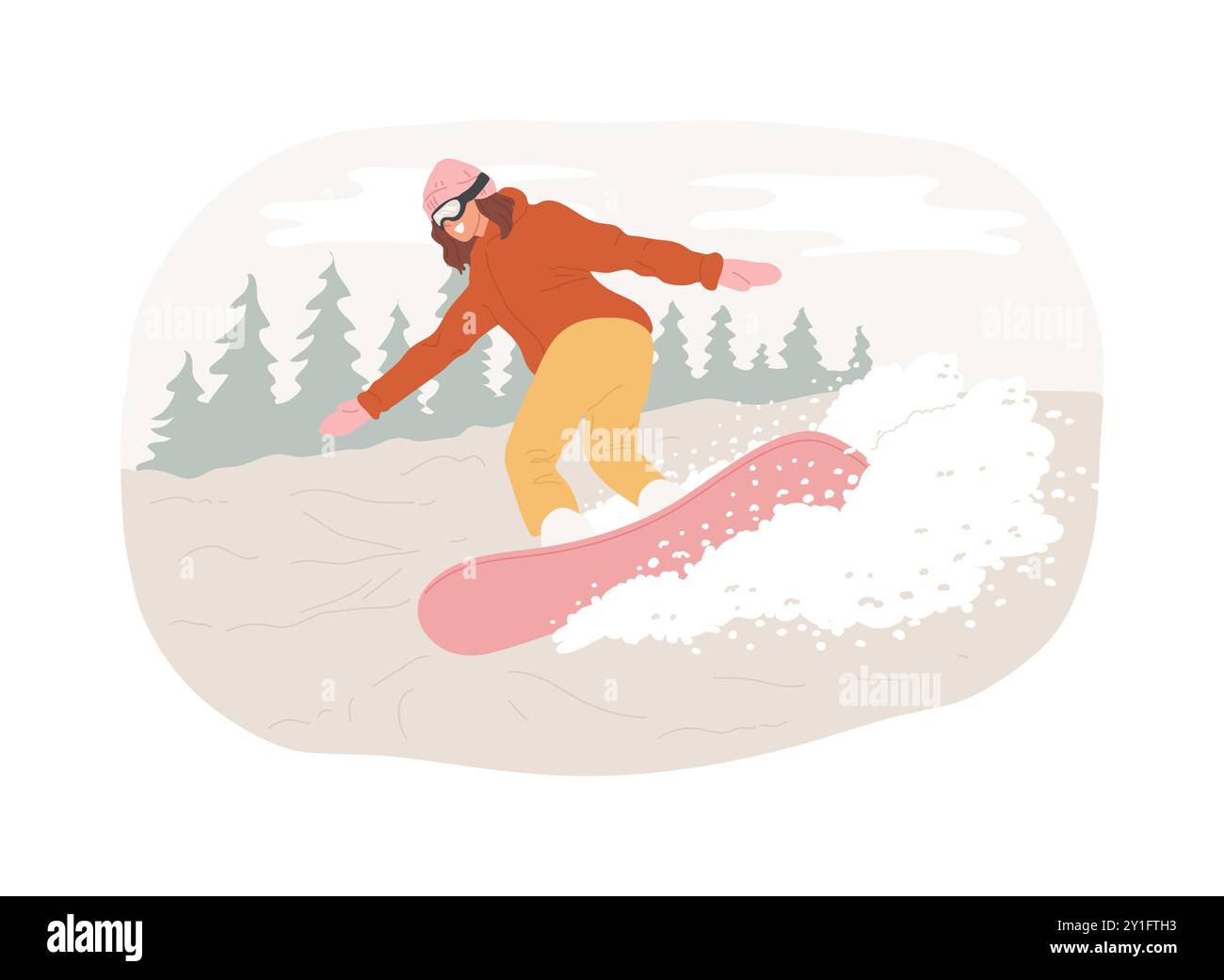On the slope isolated cartoon vector illustrations Stock Vector Image ...