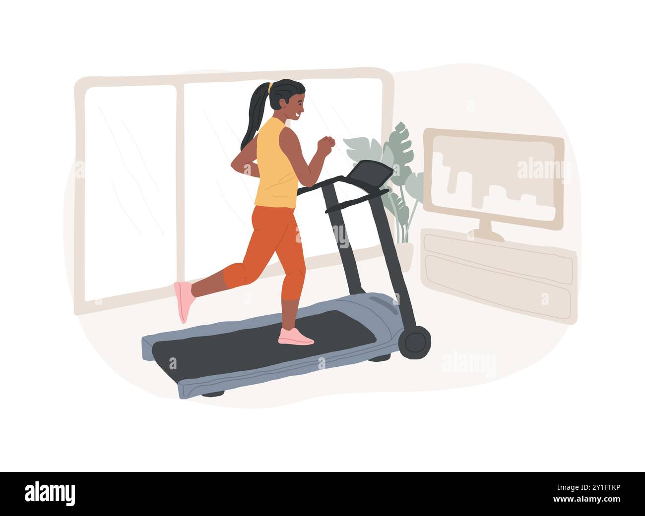 Home treadmill isolated cartoon vector illustrations Stock Vector Image ...