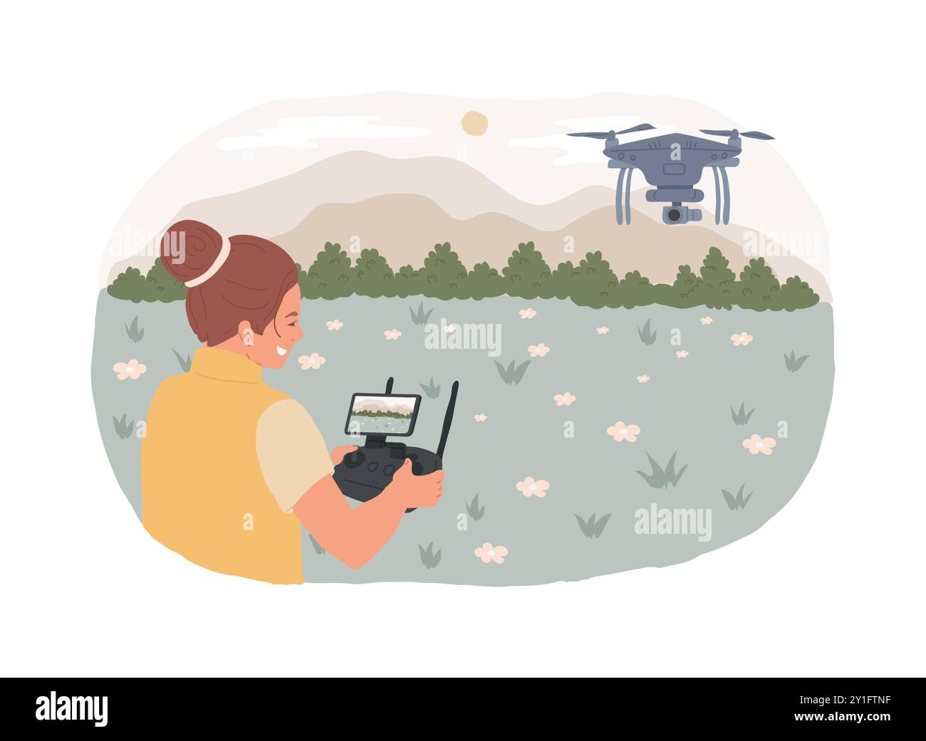 Drone filming isolated cartoon vector illustrations Stock Vector Image ...