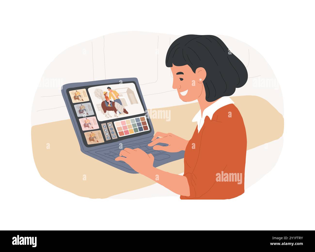 Photo editing isolated cartoon vector illustrations Stock Vector Image ...