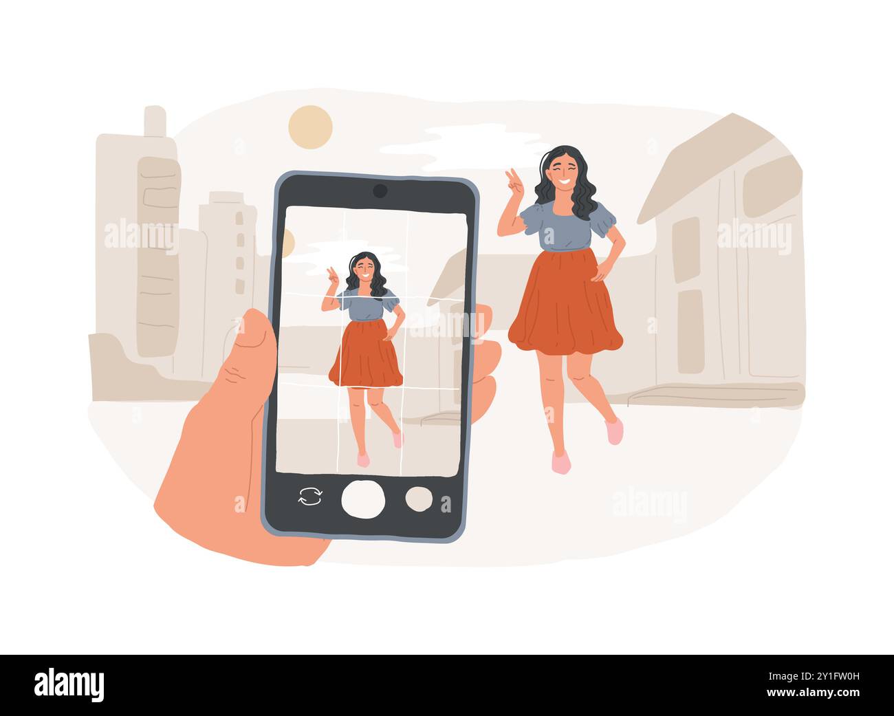 Smartphone photography isolated cartoon vector illustrations Stock ...