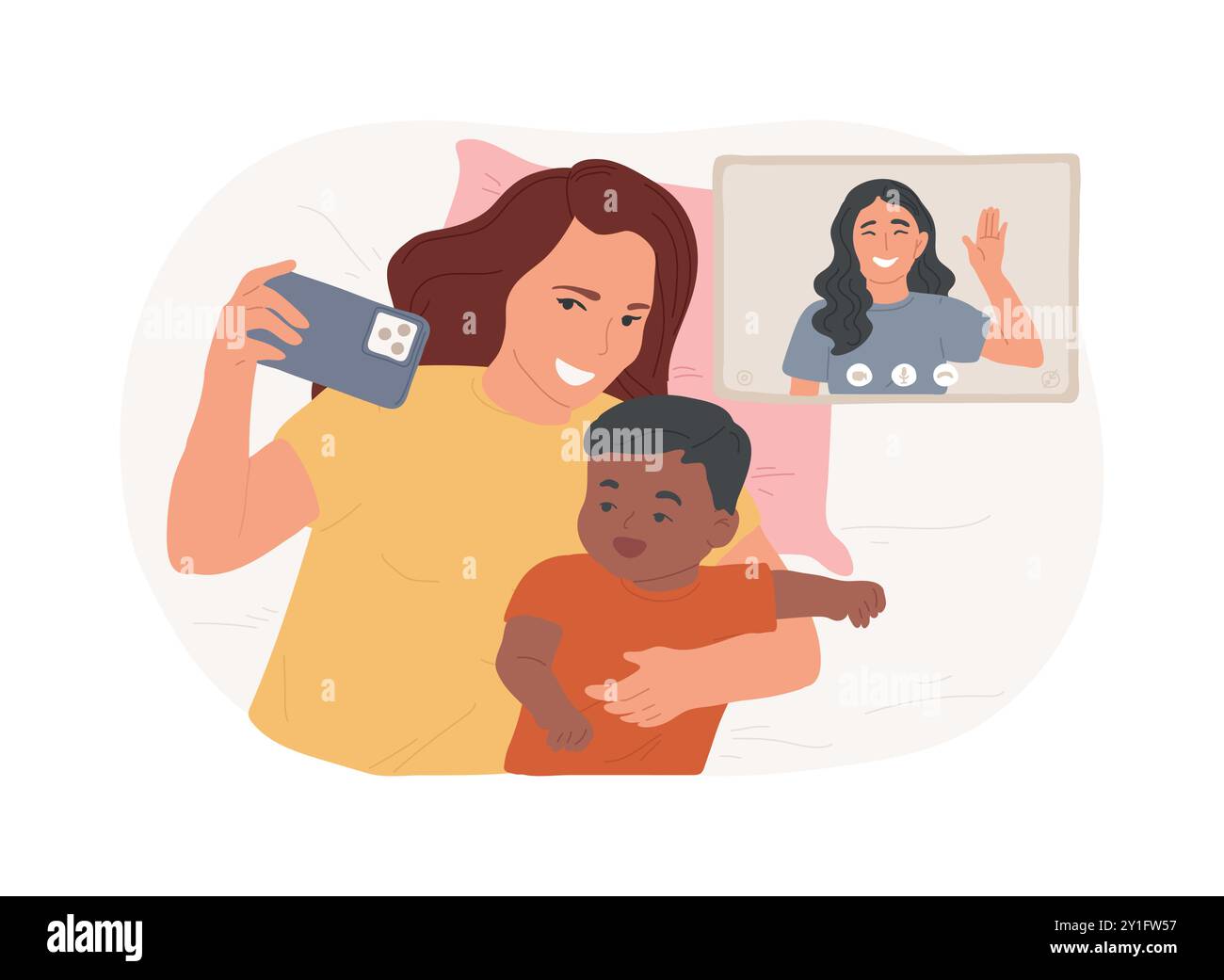 Staying in touch with friends isolated cartoon vector illustrations ...