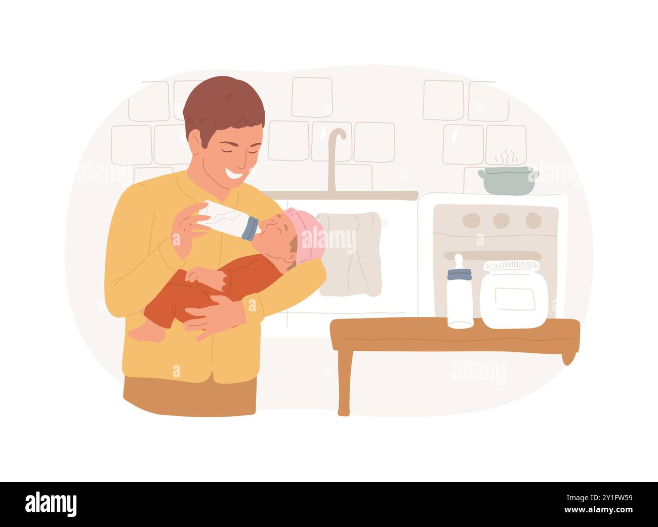 Feeding a baby isolated cartoon vector illustrations Stock Vector Image ...