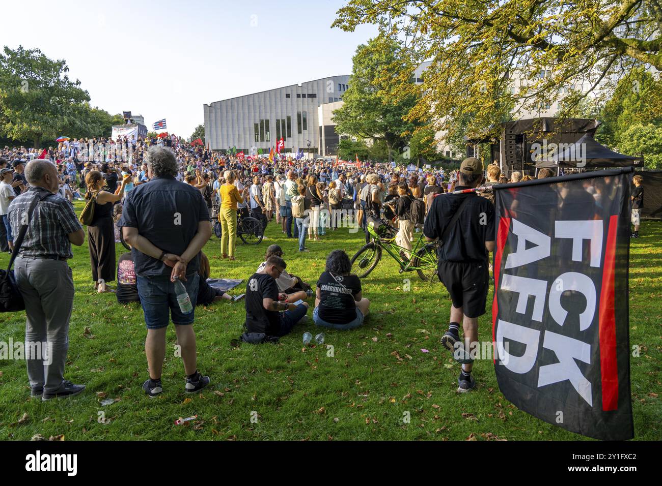 Protests against a so-called citizens' dialogue of the AfD in the ...